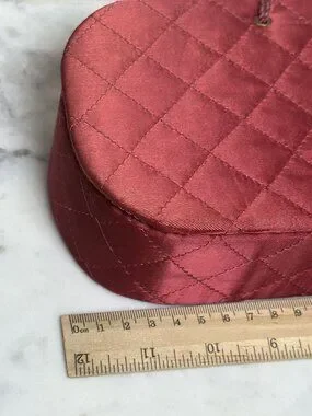 Storage & Organization | Vintage Quilted Satin Storage Box Burgundy ...
